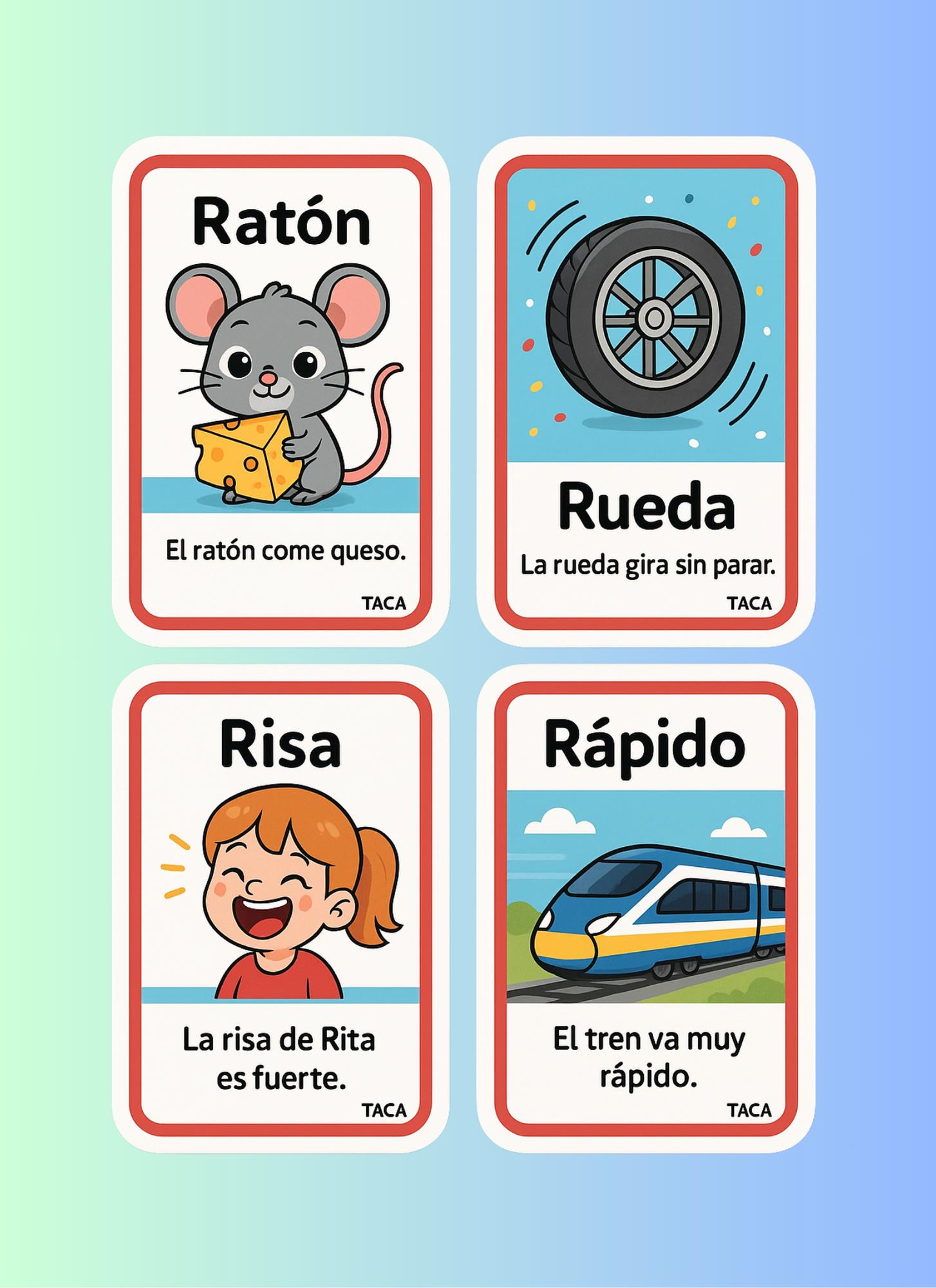 Spanish Articulation Cards- Tarjetas De Articulación Fonema /R/ Inicial ...