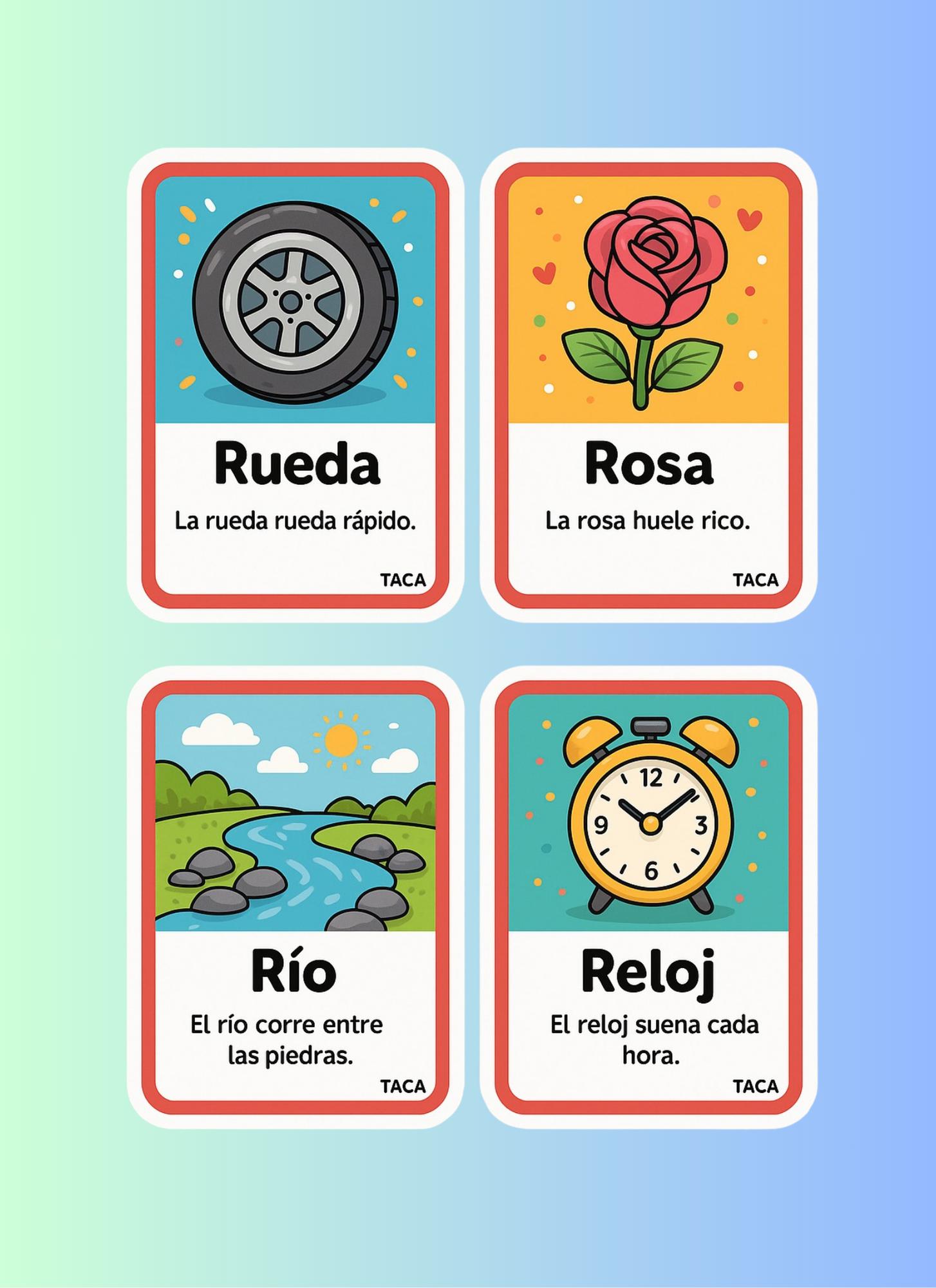 Spanish Articulation Cards- Tarjetas De Articulación Fonema /R/ Inicial ...