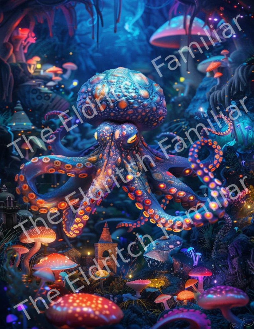 Nyxoctus, Keeper Beneath the Glade | Eldritch Octopus Art Print ...