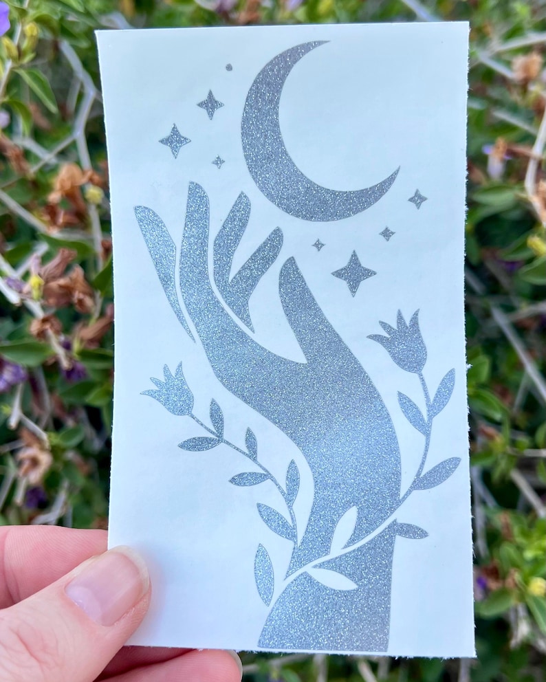 Celestial Hand Moon Vinyl Decal | Witchy Car Laptop Sticker - Etsy