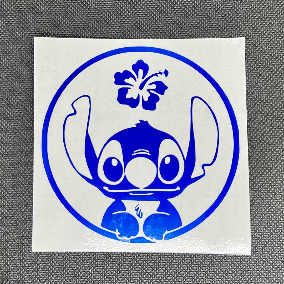 Stitch Circle Vinyl Sticker - Etsy