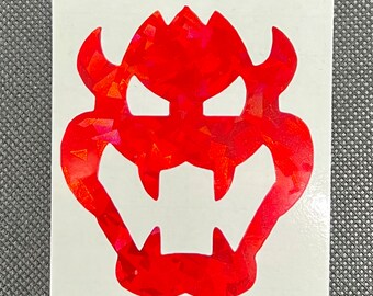Bowser Mario Bros Vinyl Decal, Laptop Decal, Nerdy Sticker, Retro ...