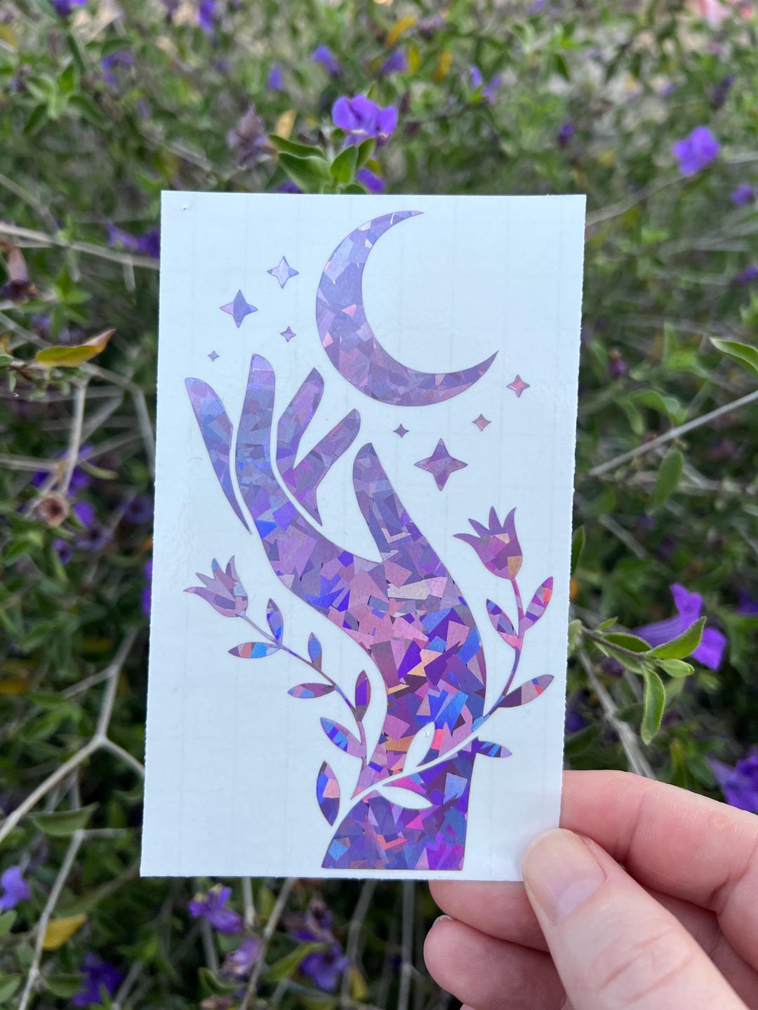 Celestial Hand Moon Vinyl Decal | Witchy Car Laptop Sticker - Etsy