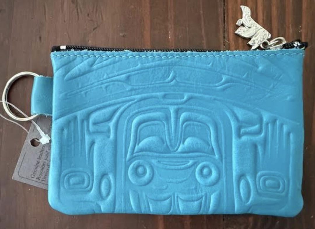 Handmade Leather Alaskan Canadian Coin Purse Eskimo Turquoise Wallet ...
