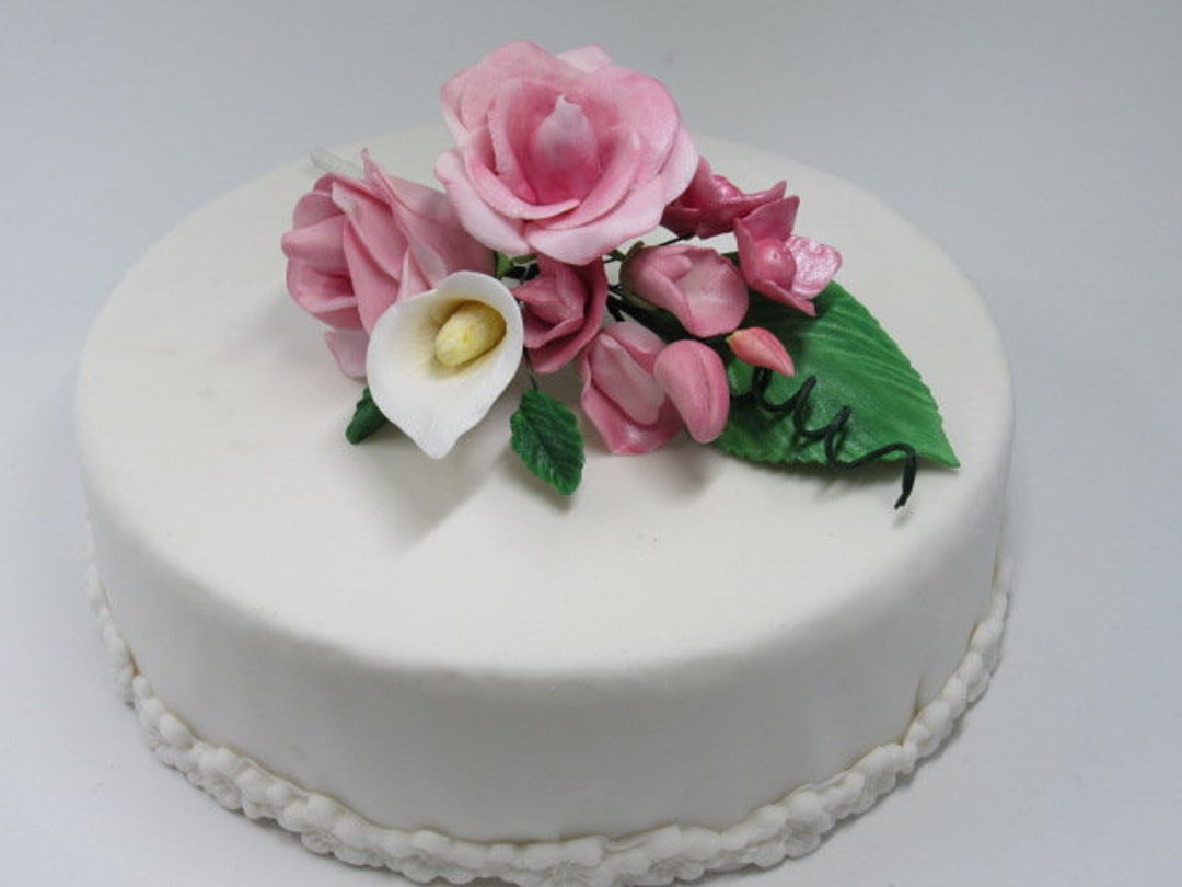Two Pink Rose Cake Topper - Etsy