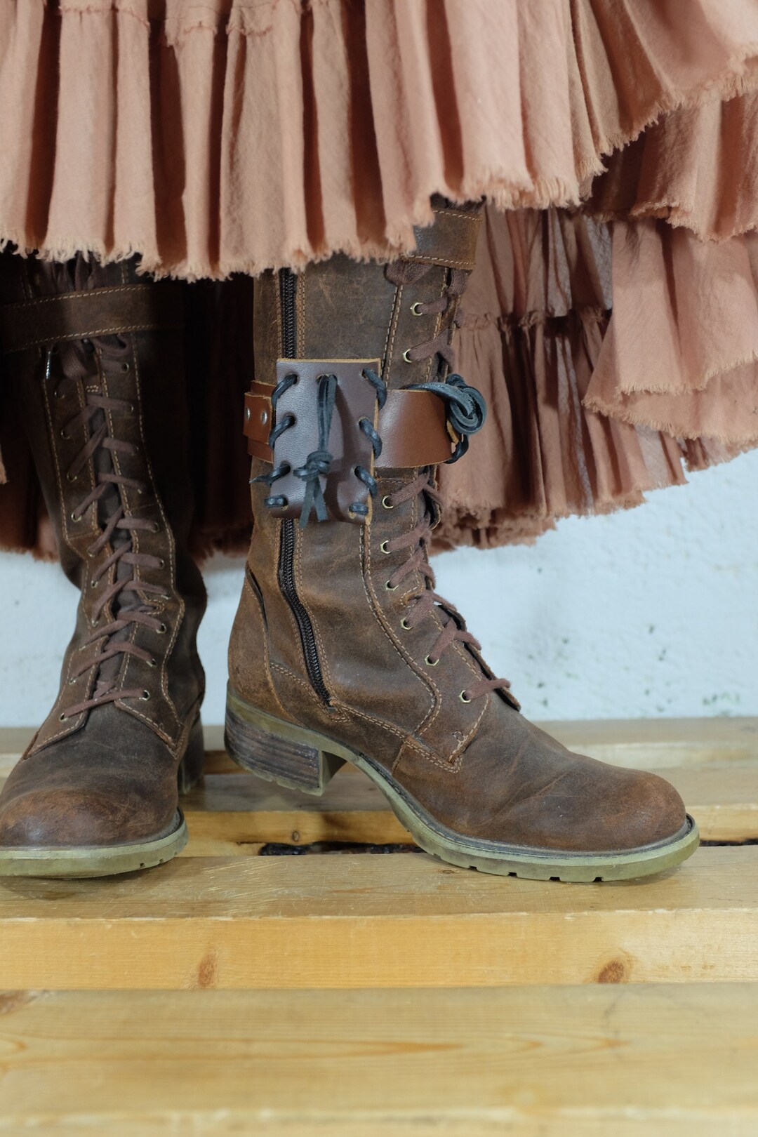 Leather Boot Strap Garter With Pocket Pirate Steampunk Burning Man ...