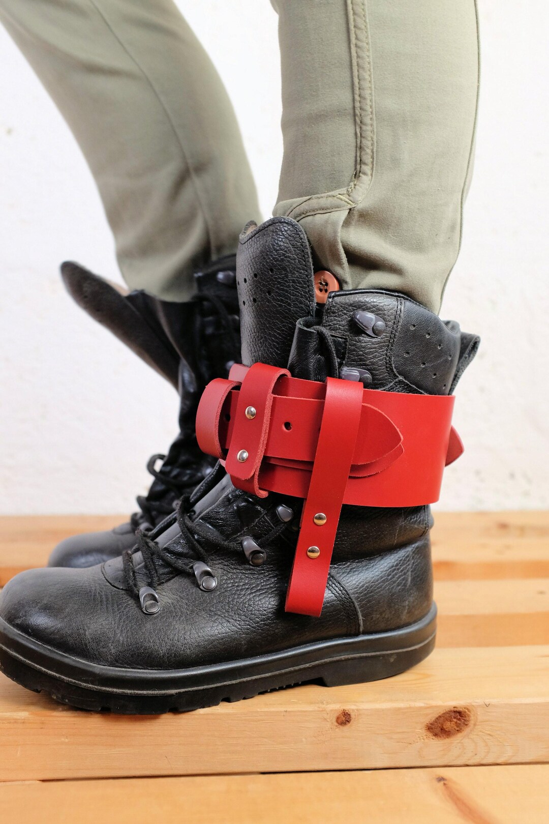 Leather Boot Garter in Red - Festival Essential for Burning Man ...