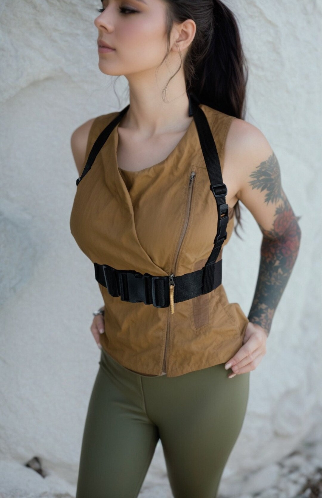 Tomb Raider Chest Harness - Leather Alternative Halter - Etsy