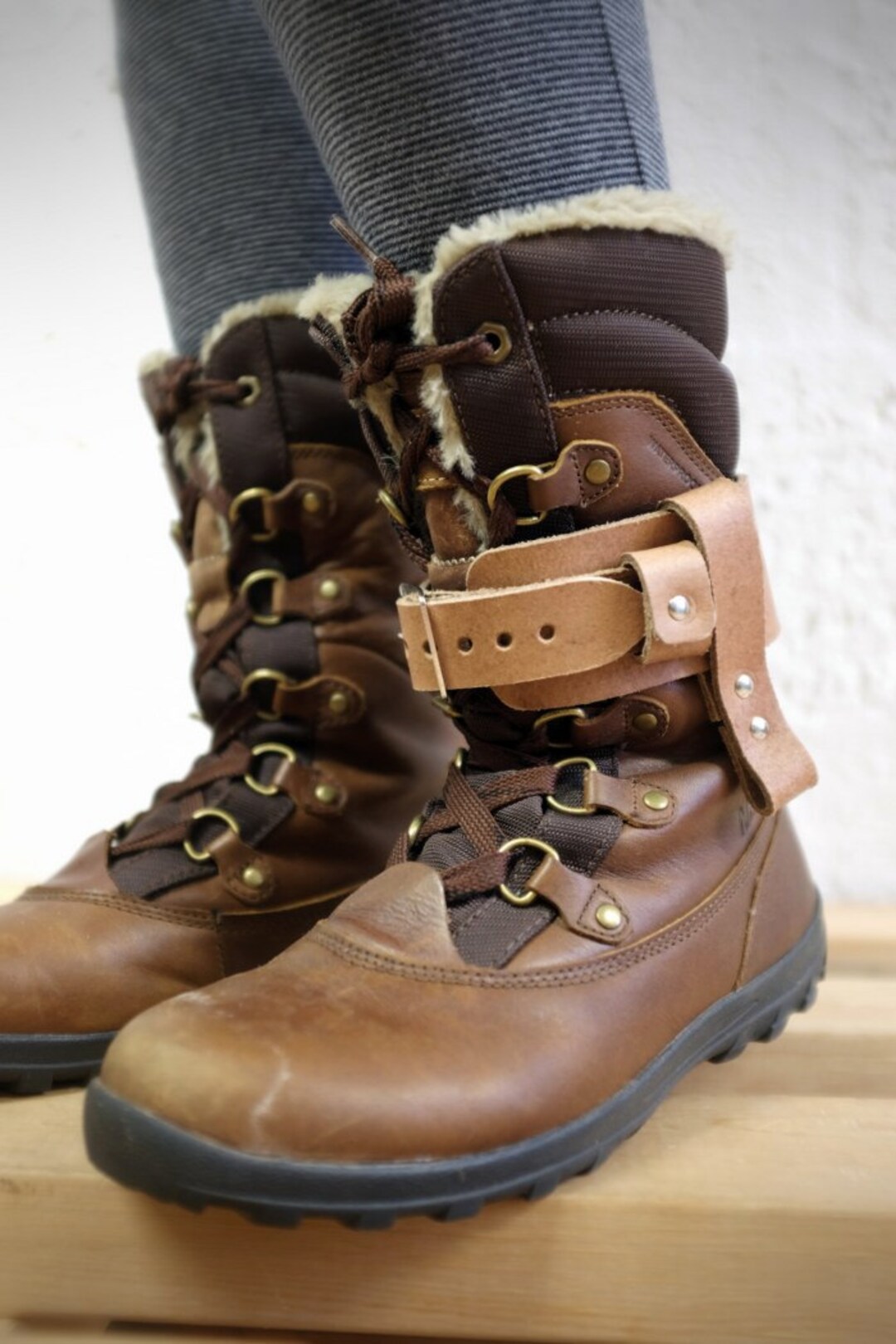 Handmade Tan Leather Boot Strap for Steampunk, Pirate, LARP & Festivals ...