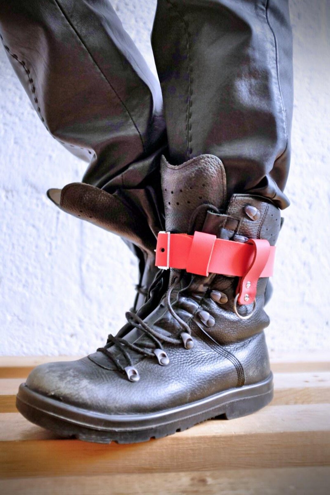 Red Leather Boot Garter Strap - Etsy