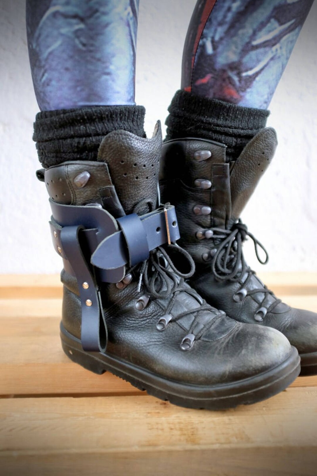 Leather Boot Wrap Blue, Pirate, Burning Man, Festival, Cyberpunk ...