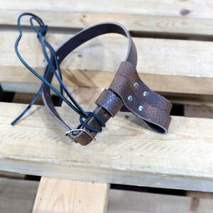 Leather Thigh Garter Unisex Brown - Etsy UK