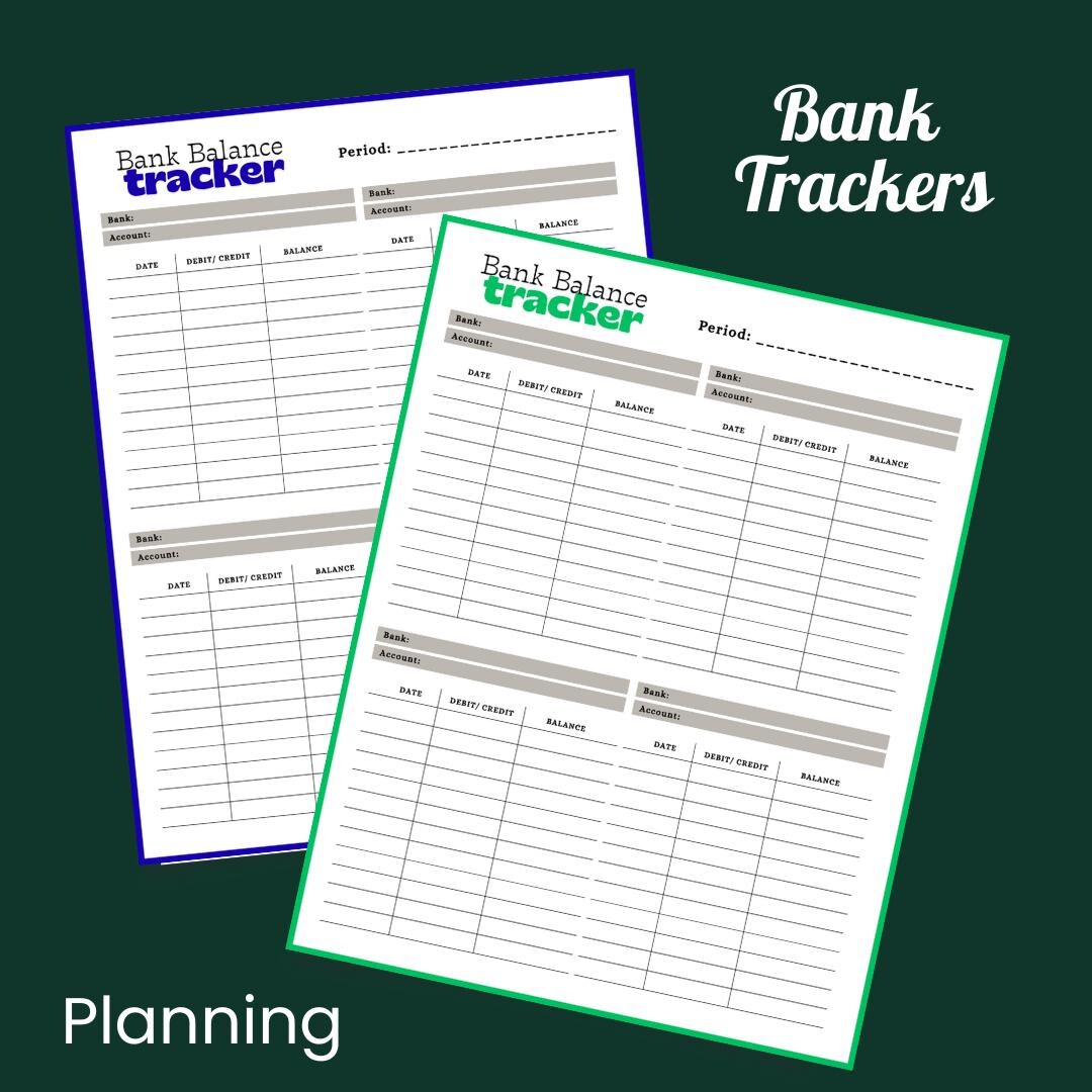 Colorful Bank Balance Tracker-- Printable & Digital - Etsy