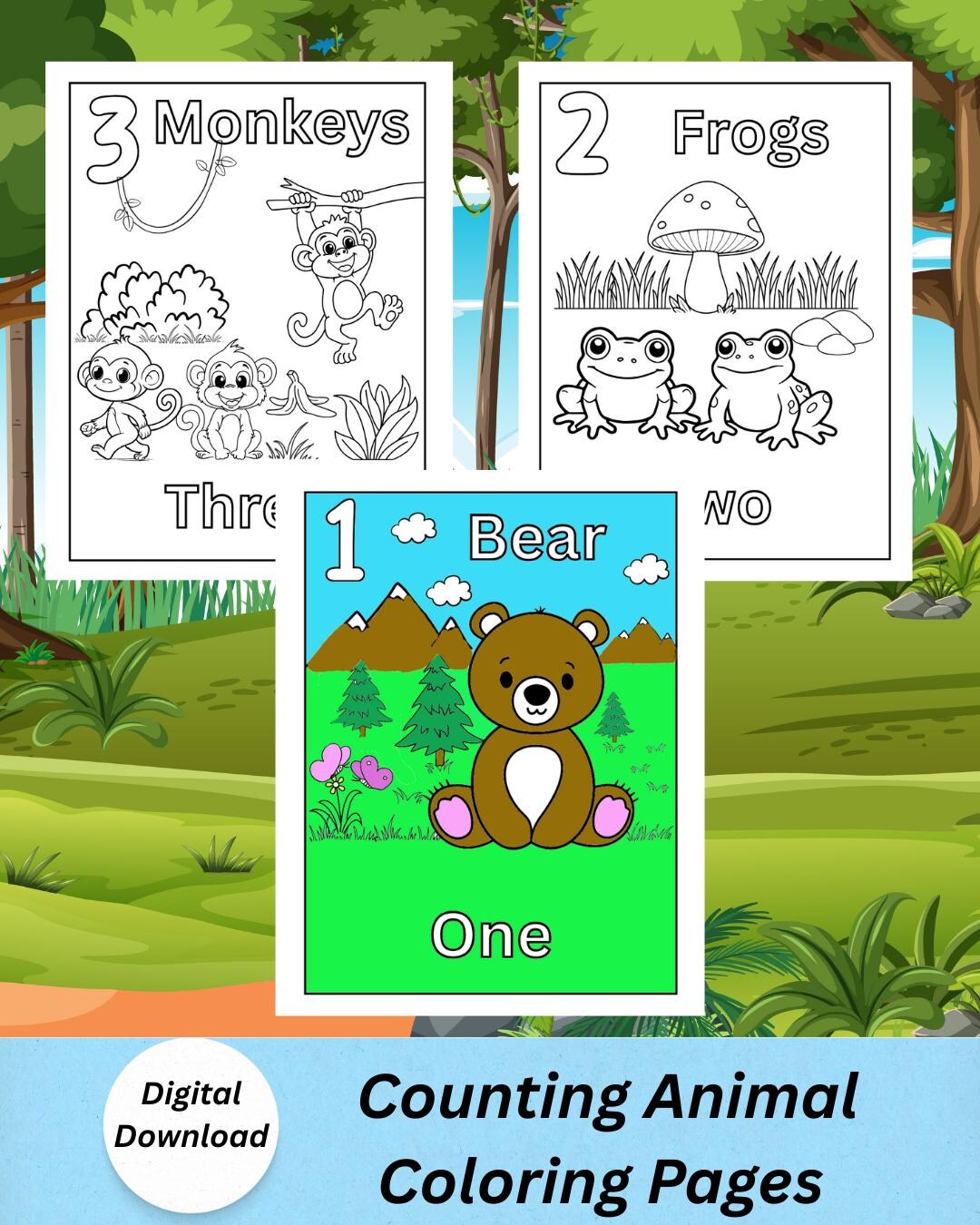 Coloring Pages for Preschoolers| Counting Coloring Pages| Number ...