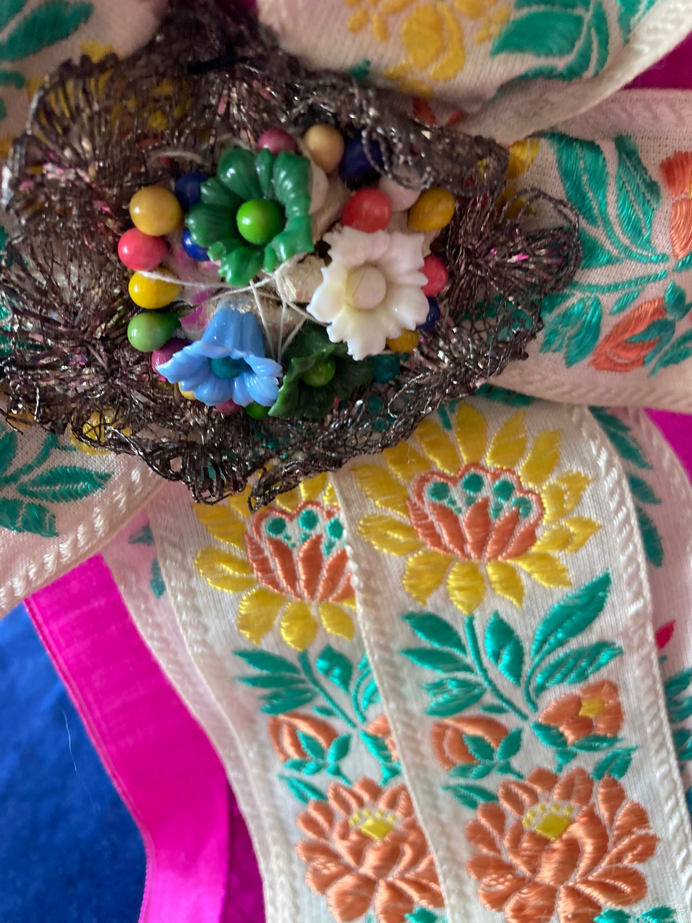 Czechoslovakian 1930's Folk Costume Hand Embroidered Woman's Bonnet ...