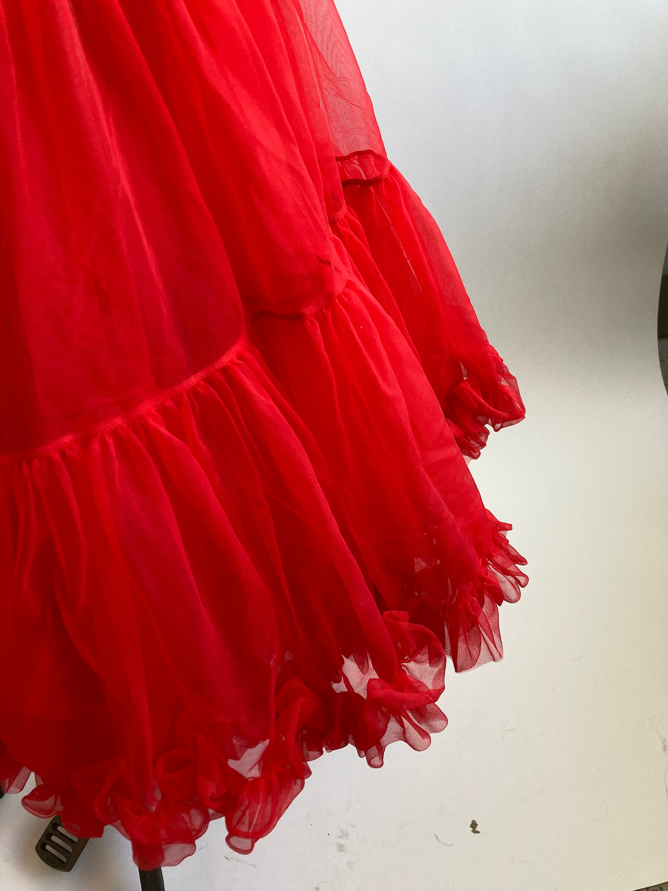 Red Full Nylon Petticoat Malco Modes Size Small Partners - Etsy