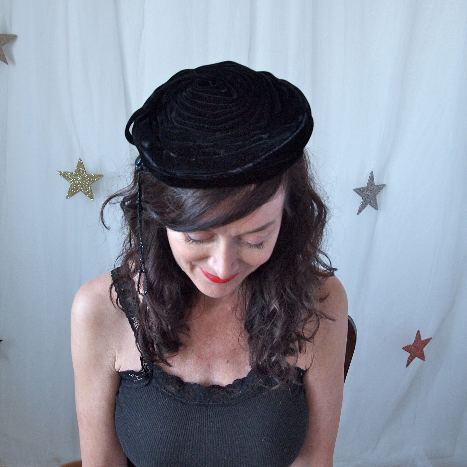 Norman Paulvin Velvet Hat Mad Men 50's Black Velvet Tam - Etsy