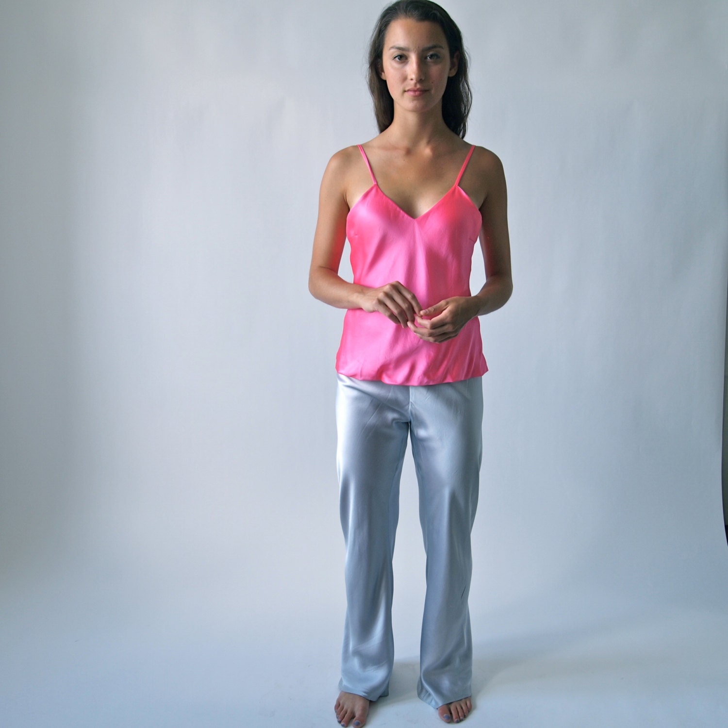 80's Vintage 3 Piece Luxurious 100% Silk Pant Set Sylvia Heisel Bias ...