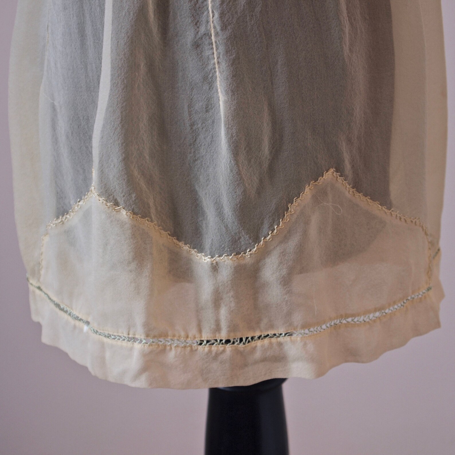 Vintage 20's Flapper Teddy Silk Chiffon Embroidered Step in Onesie ...