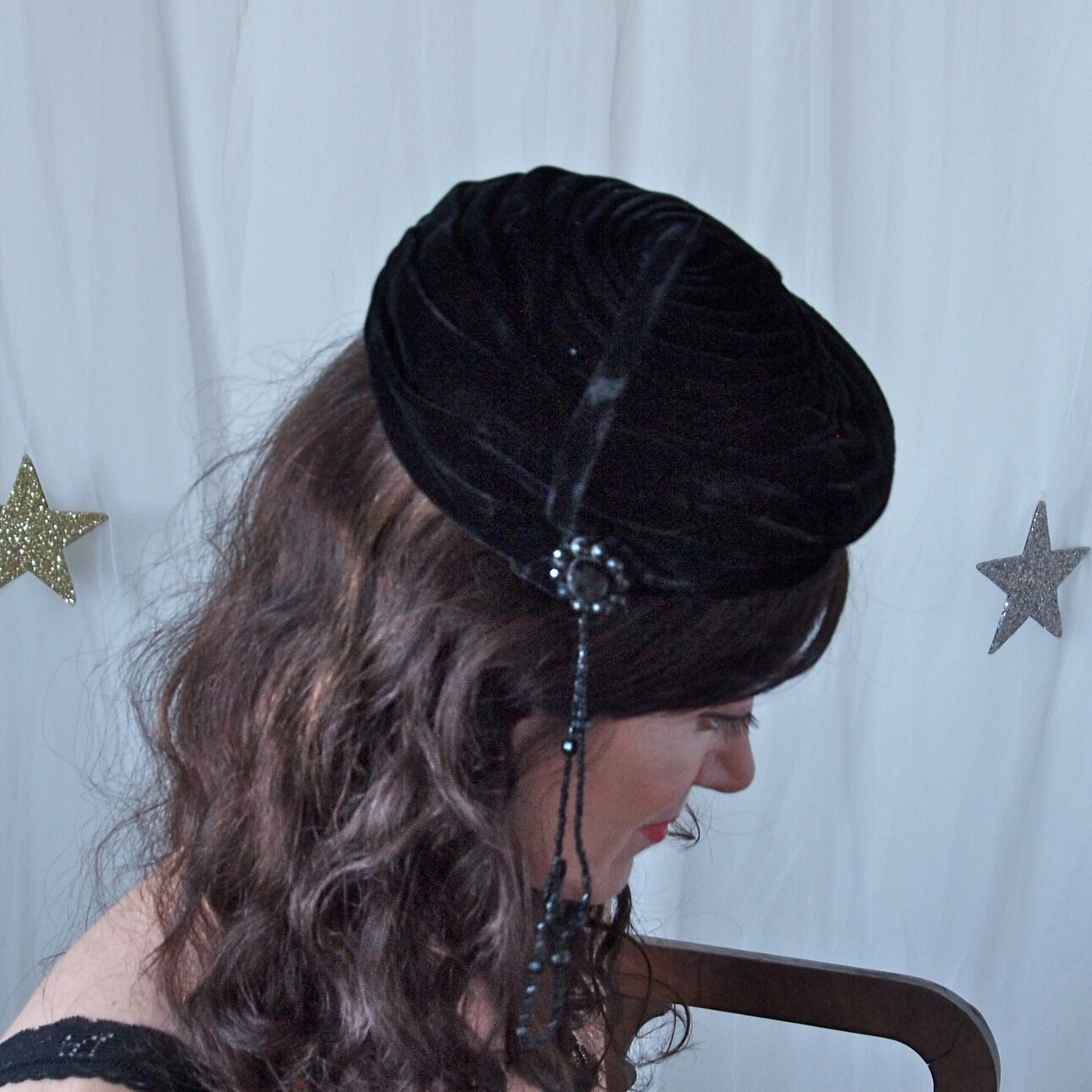 Norman Paulvin Velvet Hat Mad Men 50's Black Velvet Tam - Etsy