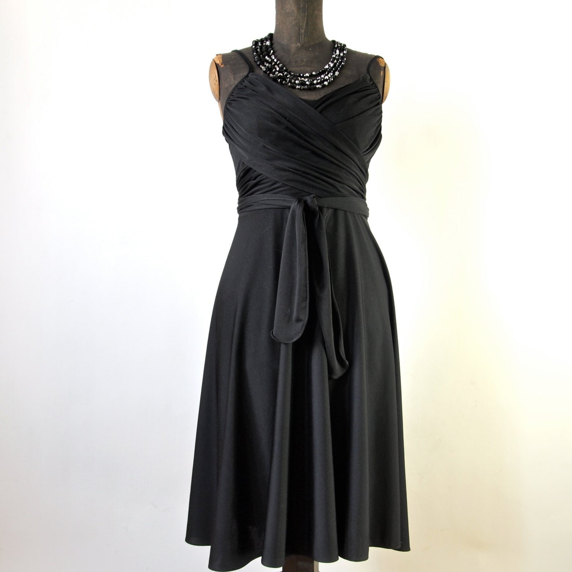 Dress Sexy Disco 70's Black Quiana Fabric Wrap Tie Ursula - Etsy