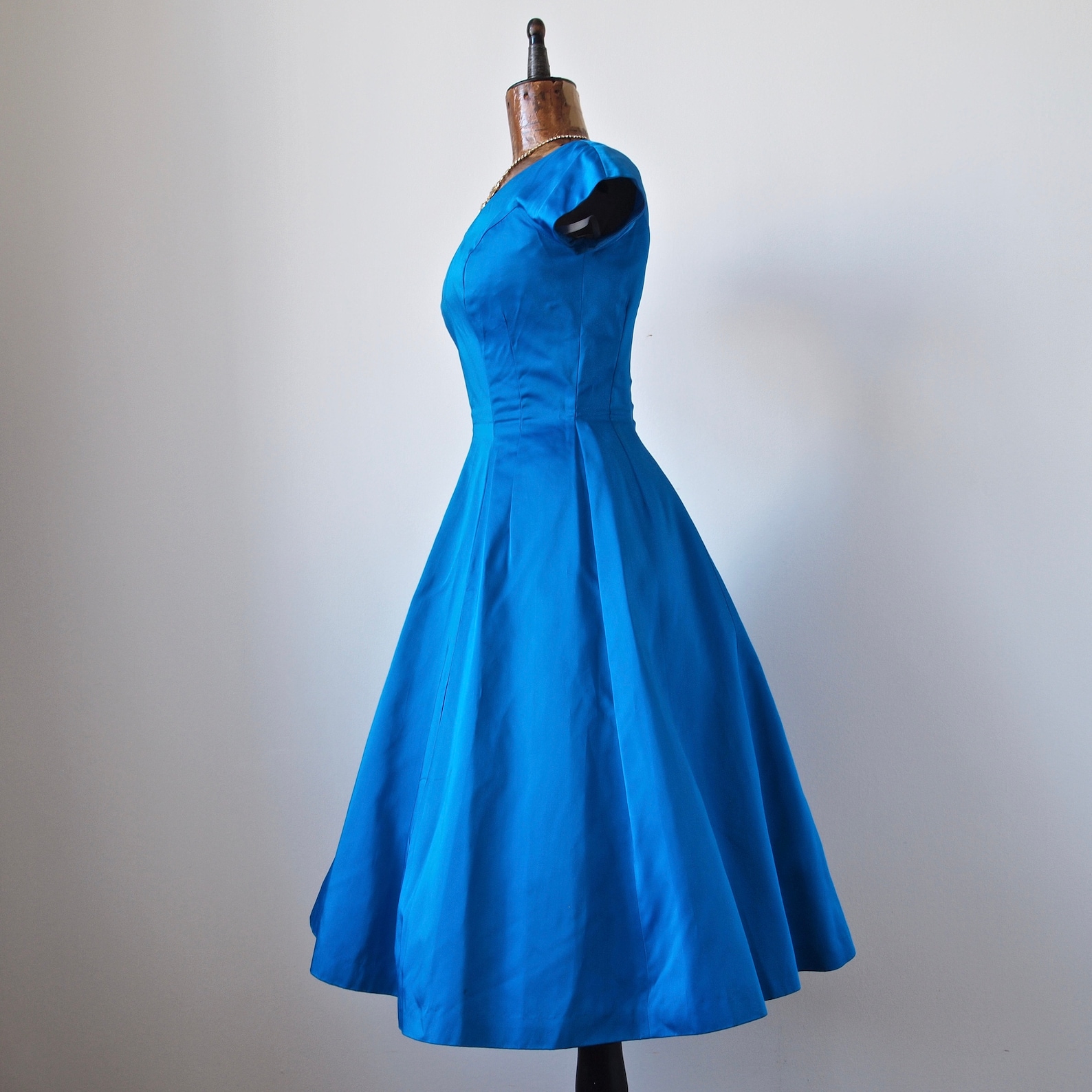 Vintage Electric Blue Satin Dress and Bolero Parklane Debs Near ...