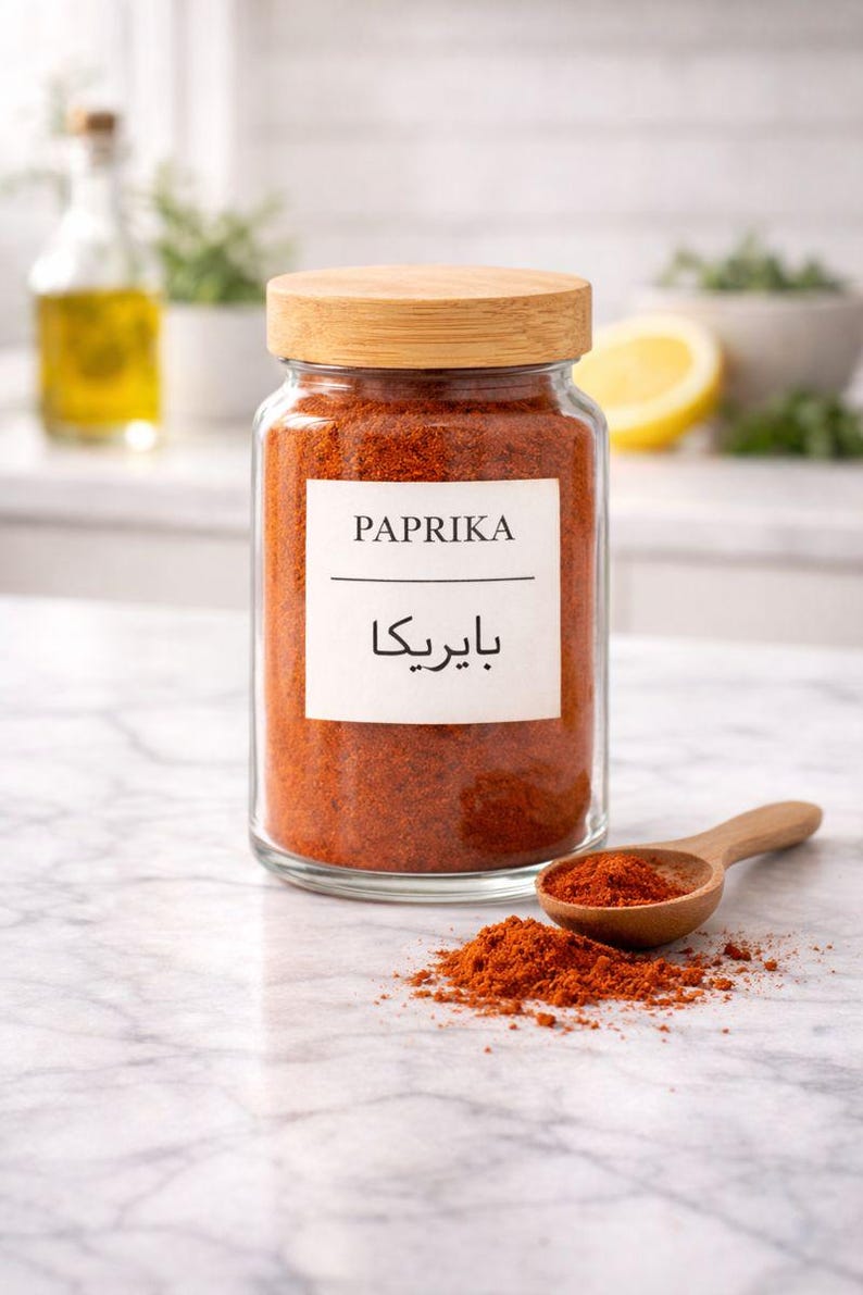 Printable English & Arabic Spice Labels | 20 Minimalist Square 1.8" Jar ...