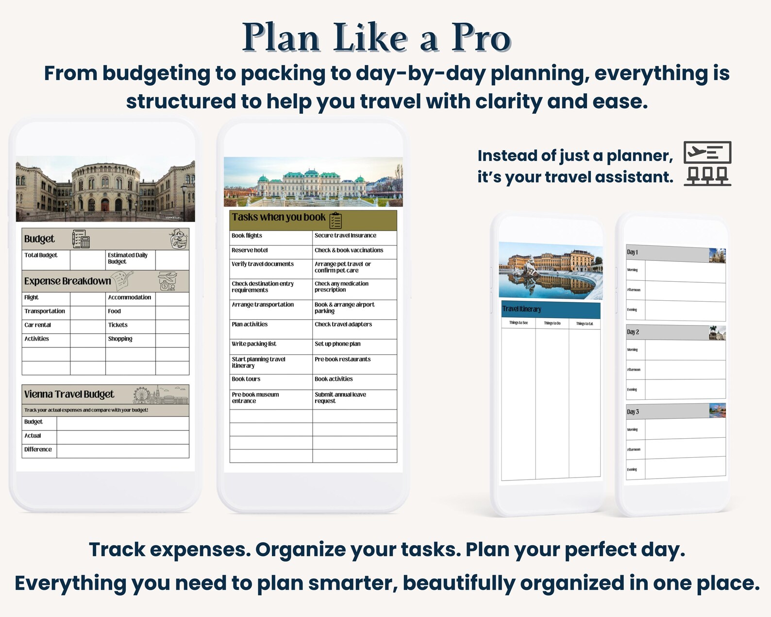 Vienna Travel Planner | Printable & Fillable PDF | Mobile Travel ...