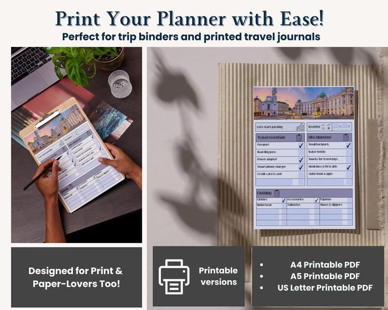 Vienna Travel Planner | Printable & Fillable PDF | Mobile Travel ...