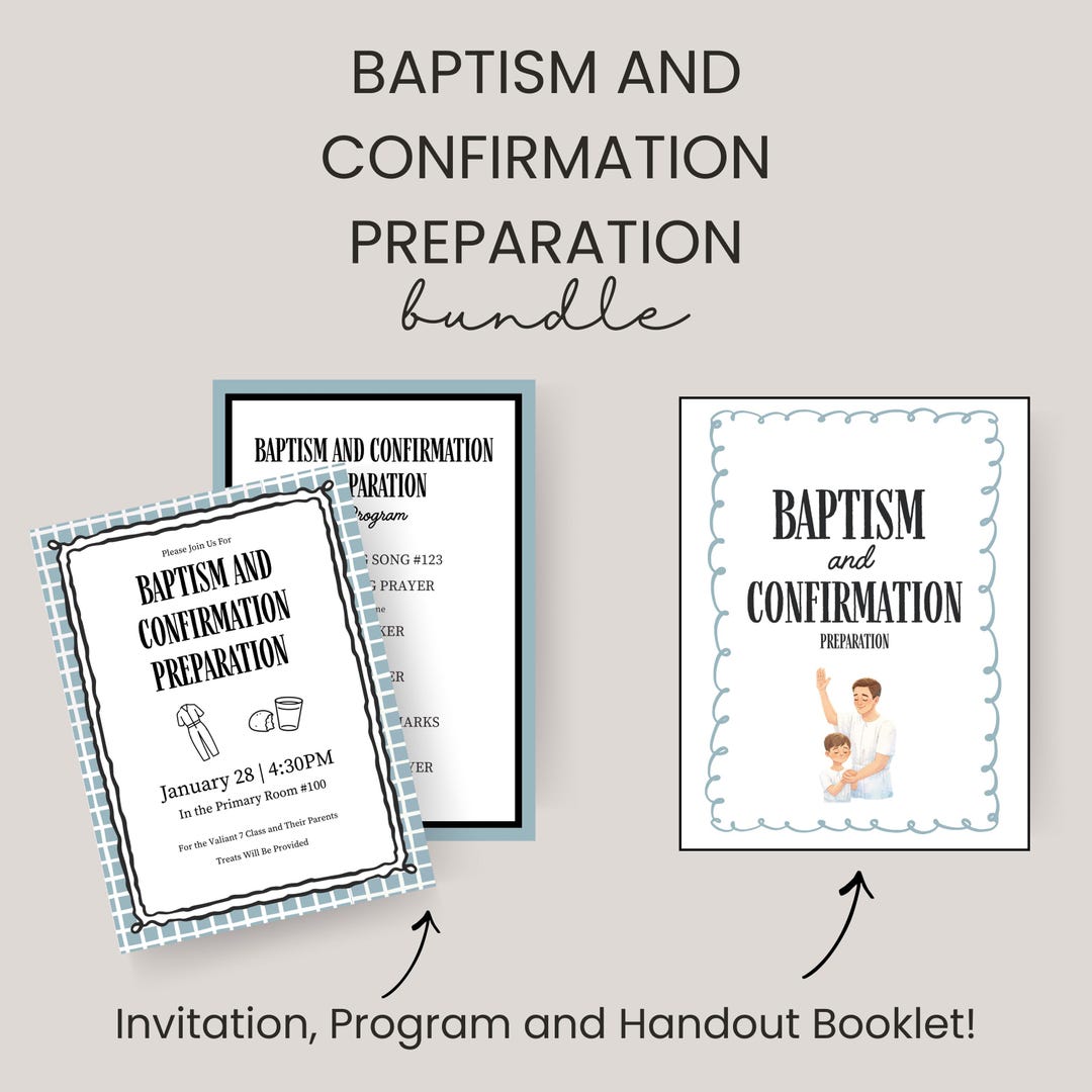 Baptism and Confirmation Preparation Bundle- Invitation, Program and ...