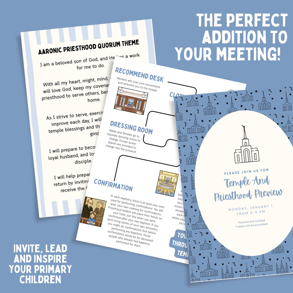 Temple and Priesthood Preparation Bundle- Invitation, Program and ...