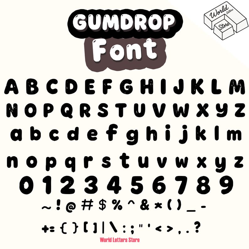 Gumdrop Bubble Font: Retro Shiny Font for Ipad, Canva, Procreate (OTF ...