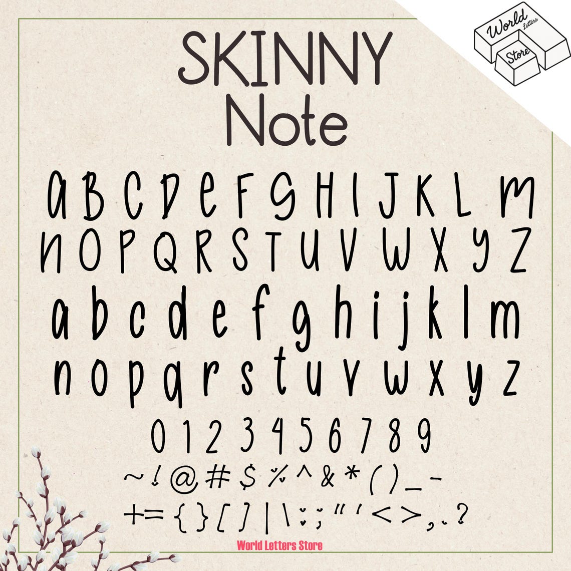 Skinny Note Font Neat Handwritten Font Handwriting Font Casual ...