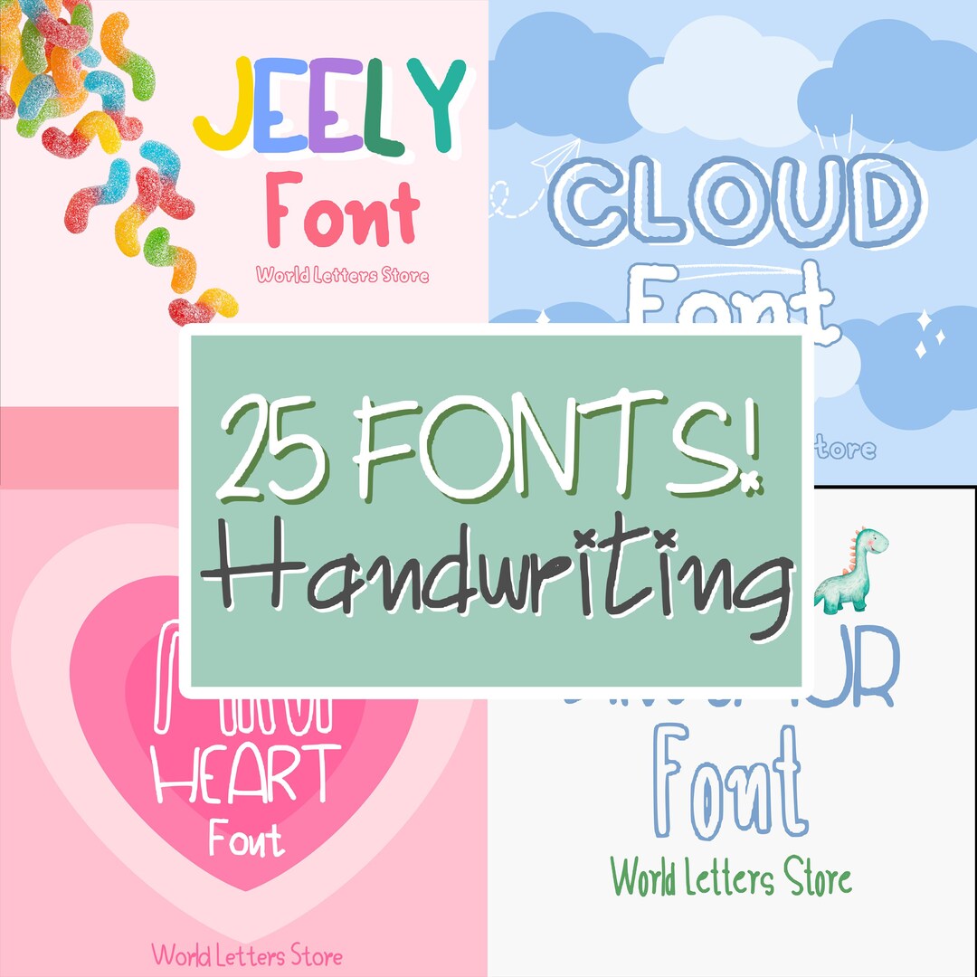 25 FONTS! Handwriting Font Bundle , Font Bundle for Cricut, Handwriting ...
