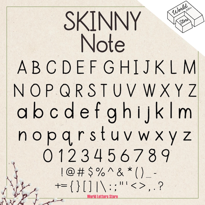 Skinny Note Font Neat Handwritten Font Handwriting Font Casual ...