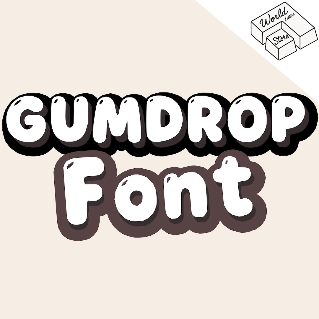 Gumdrop Bubble Font: Retro Shiny Font for Ipad, Canva, Procreate (OTF ...