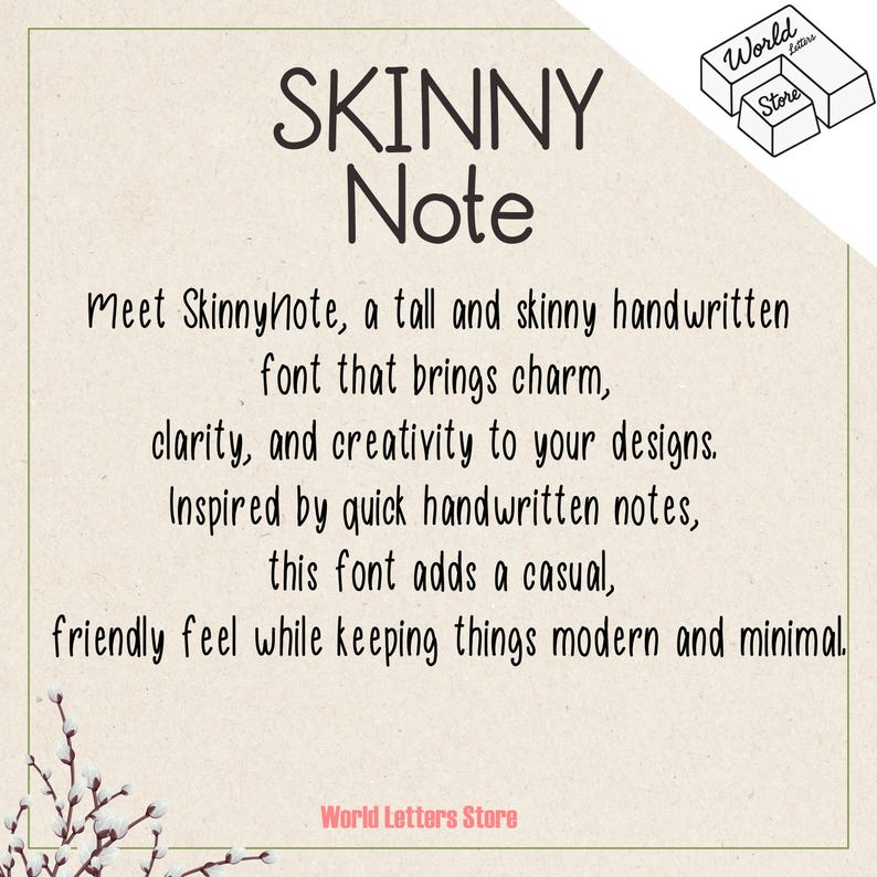 Skinny Note Font Neat Handwritten Font Handwriting Font Casual ...