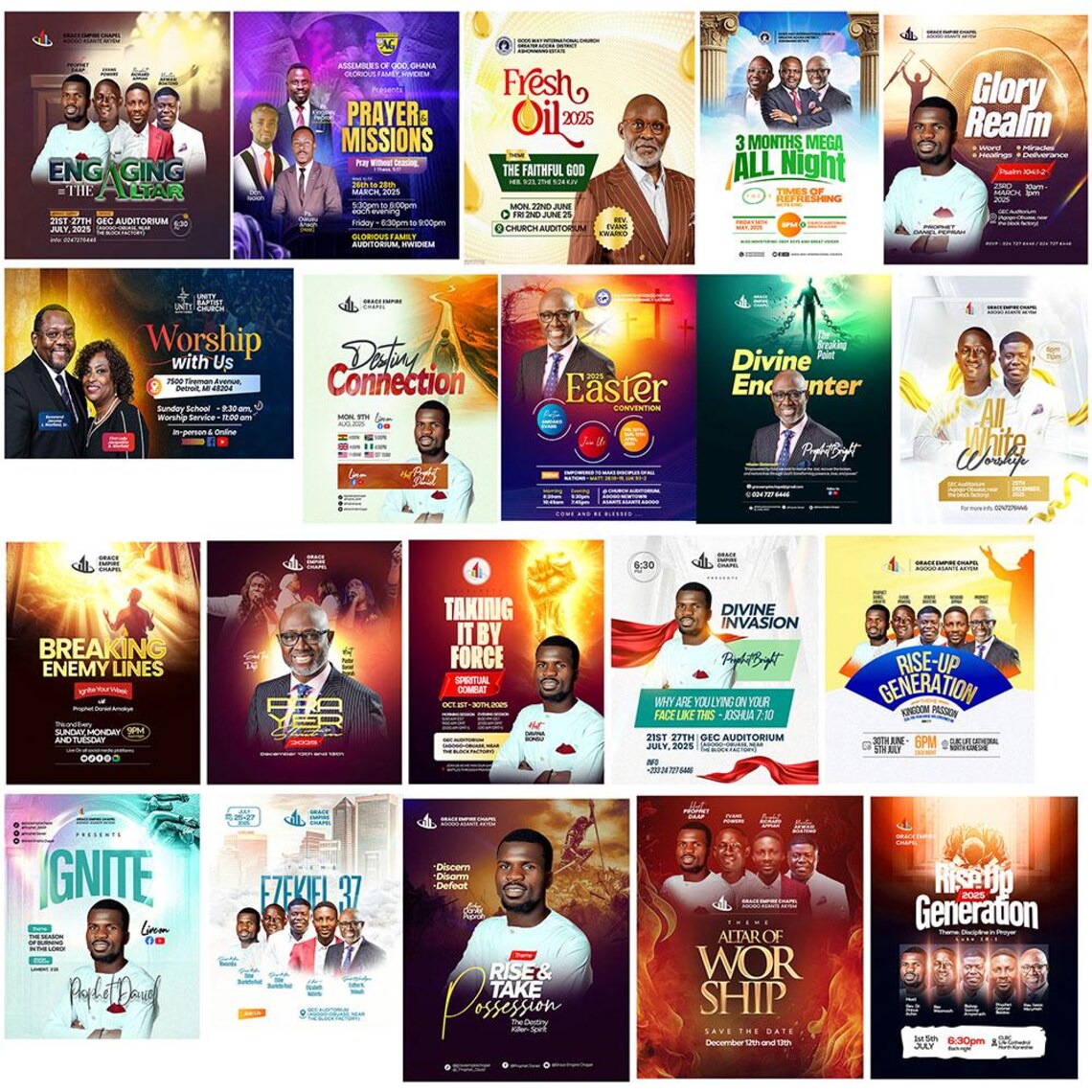 20 Church Flyers Bundle V1, Church Service Flyer, Event Flyer ...