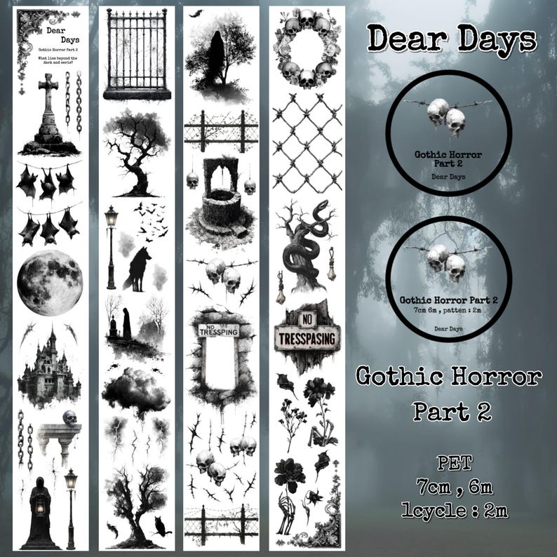 Gothic Horror Part 1 Masking Tape - Etsy