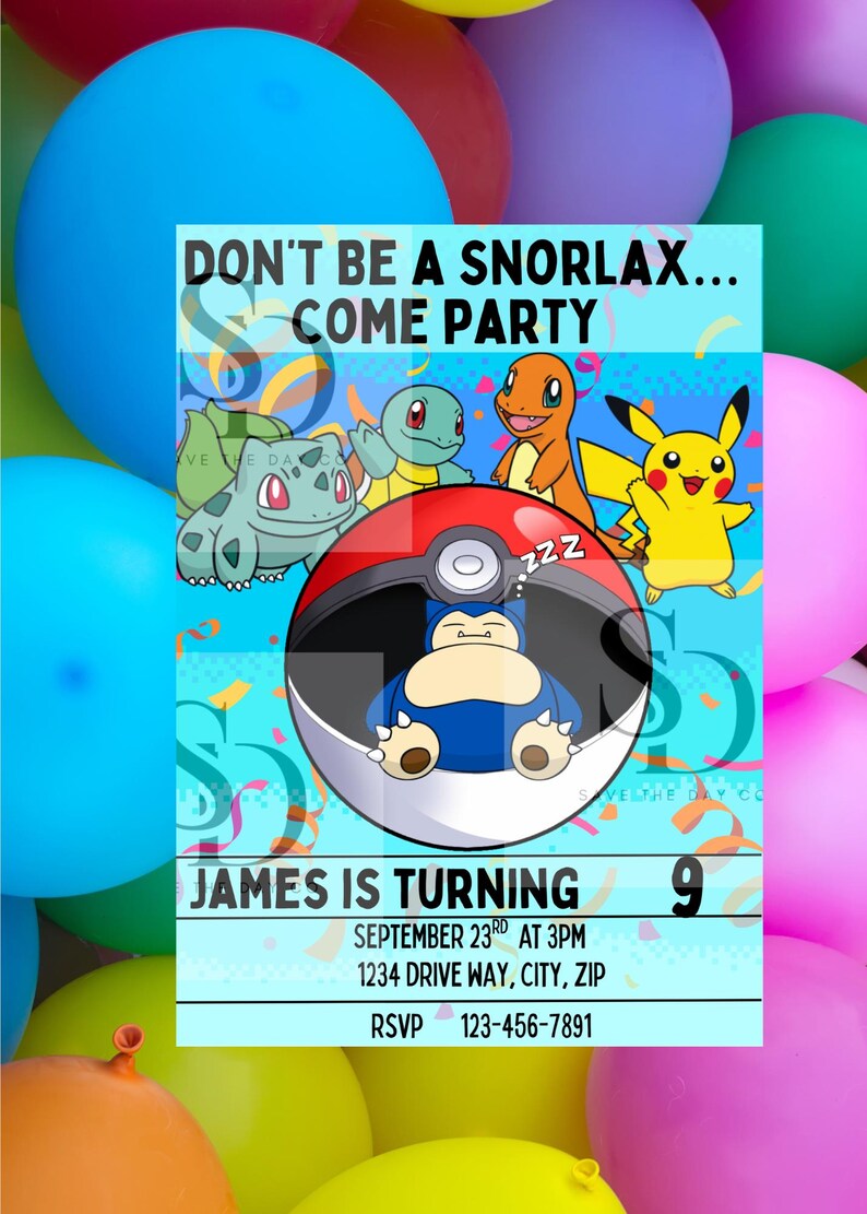 Pokemon Birthday Invitation | Editable Boy Party Invite | Printable ...