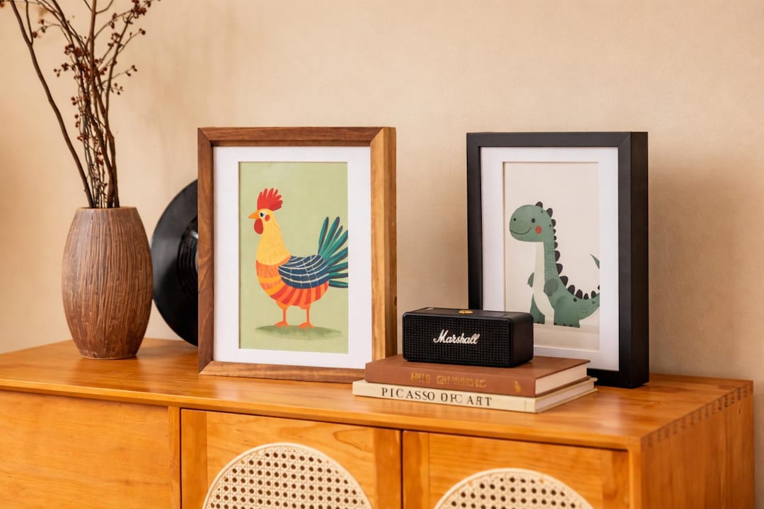 2 Set of Real Wood Kids Art Frames: Magnetic Easy Open Memory Box - Etsy
