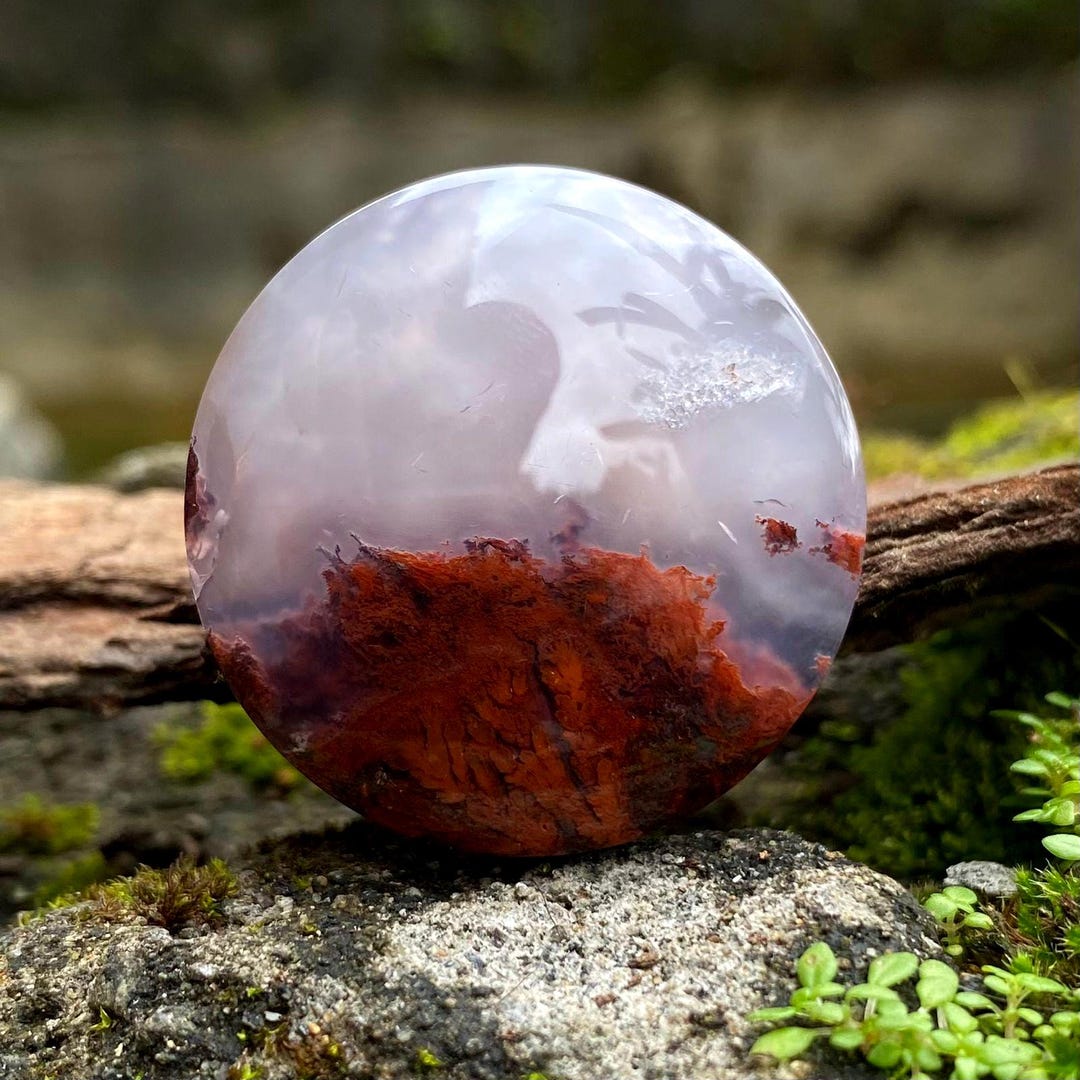 Scenic Moss Agate Gemstone: Natural Earthy Jewelry Cabochon - Etsy