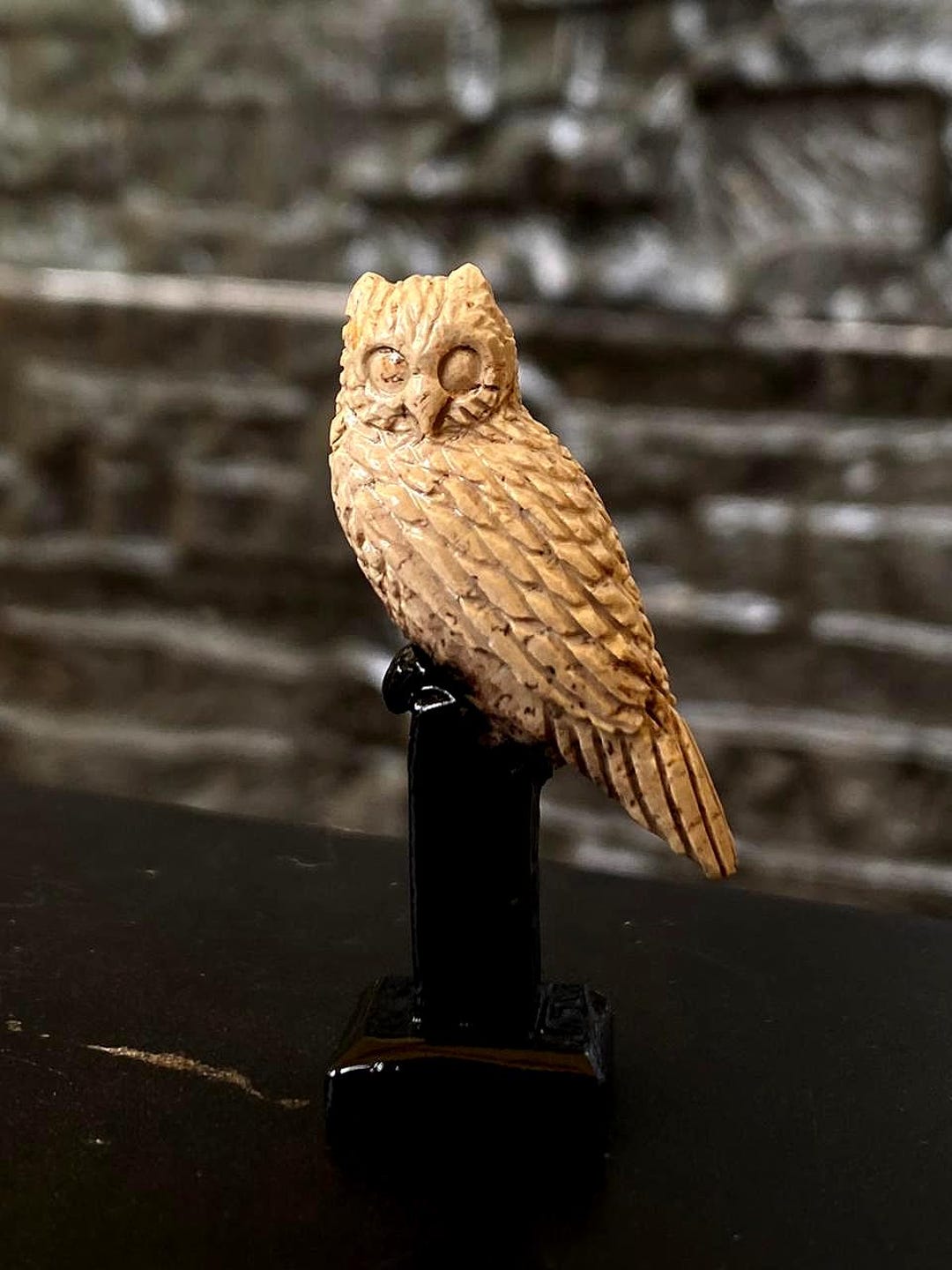 Hand-carved Palm Root Owl Figurine – Natural Stone Totem (47x15x11 Mm ...