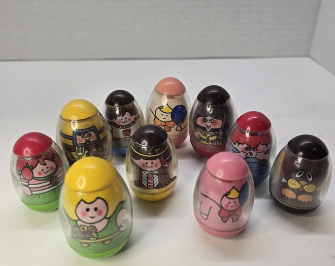 1970's Weeble Wobble Figures Hasbro Dog, Witch, Scooba Diver 10pc Set ...