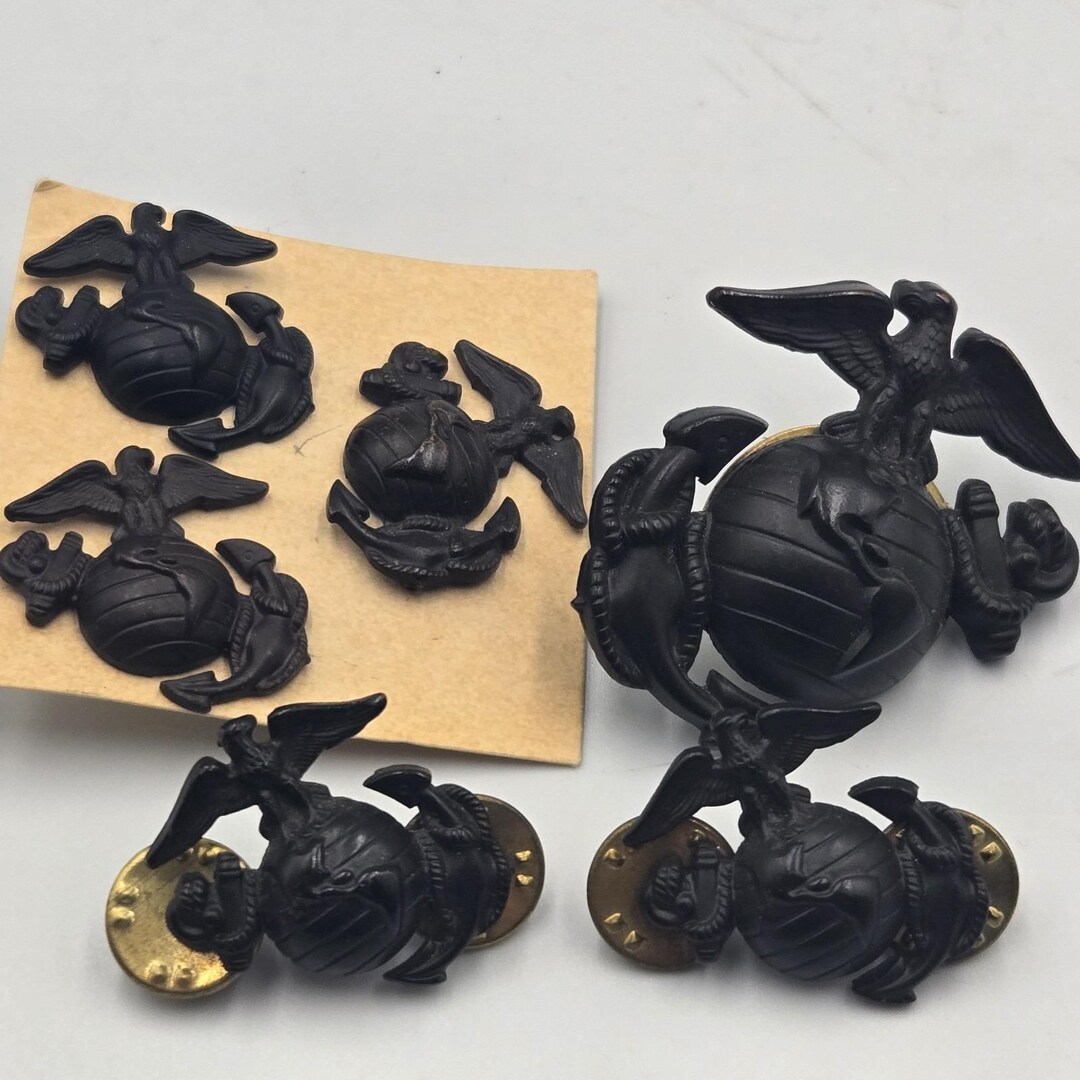 Vintage USMC US Marines Military Pin Lot of 6 Screw Pin Back Eagle ...