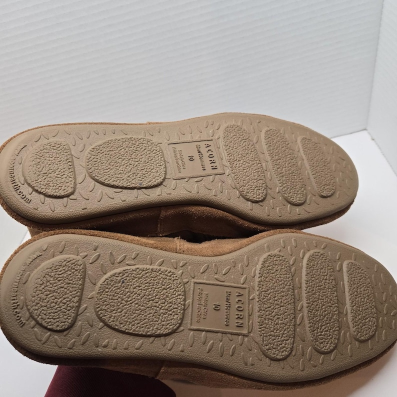 VTG Acorn Slippers Shoes Men's 10 Walnut Shearling Loafer Sheepskin ...