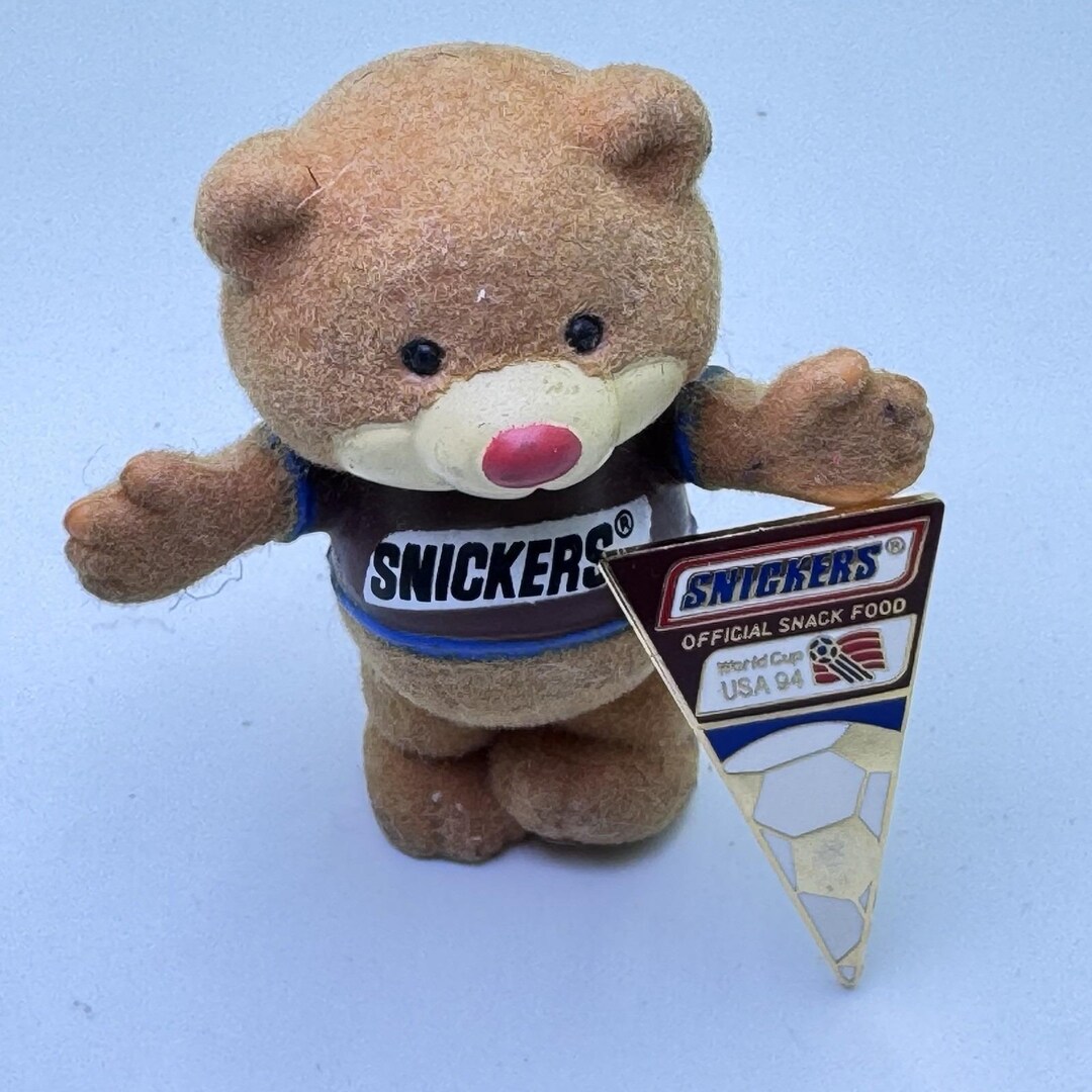 Vintage Snickers Flocked Bear Figure Toy Promo Candy Mascot Rare With ...