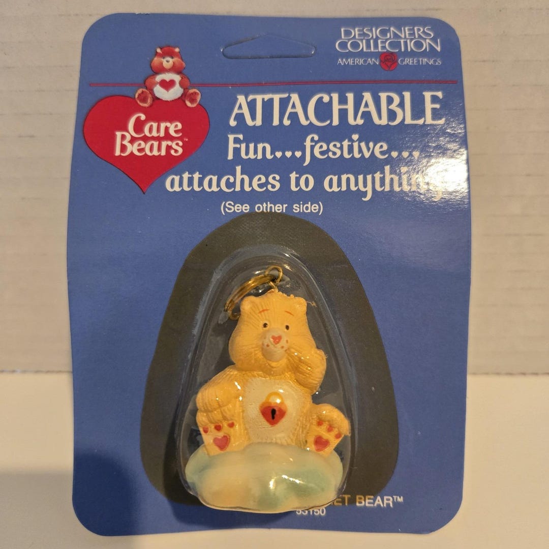 Vtg 80s NOS Care Bears Secret Bear Attachable Key Ring Rare! American ...