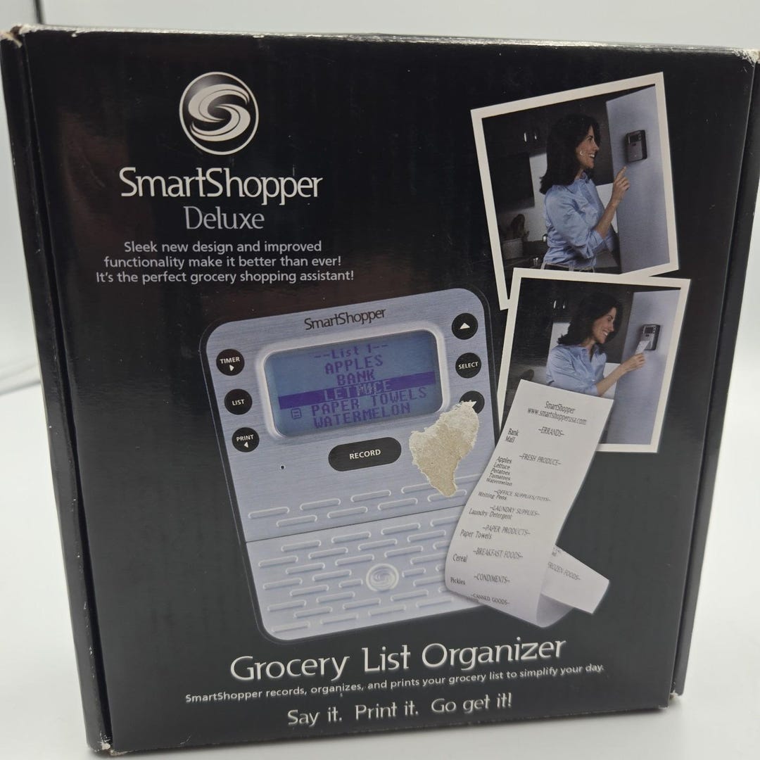 Smartshopper Deluxe Grocery List Errand Organizer Voice Printer Open ...
