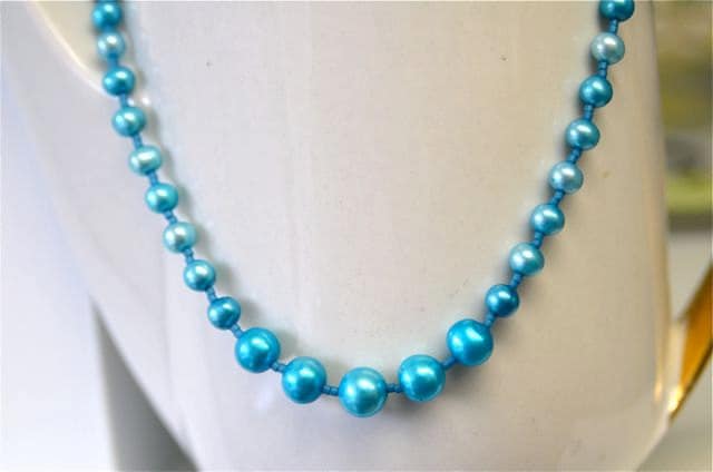 Turquoise Pearl Necklace and Earring SET With Light Aqua Blue ...